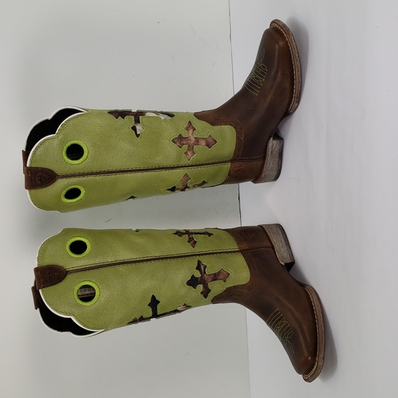 Ariat | Shoes | Ariat Kids Ranchero 014122 Lime Green Brown Camo Cross ...